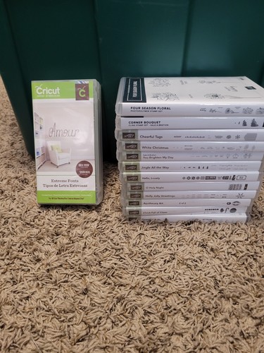 Lot Of 14 Stampin Up Sets Plus Cricut Cartridge Extreme Fonts | eBay