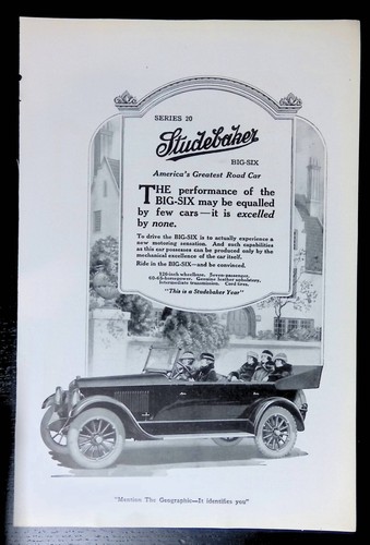 Print Ad 1920 Studebaker Series 20 Big-Six Road Car | eBay