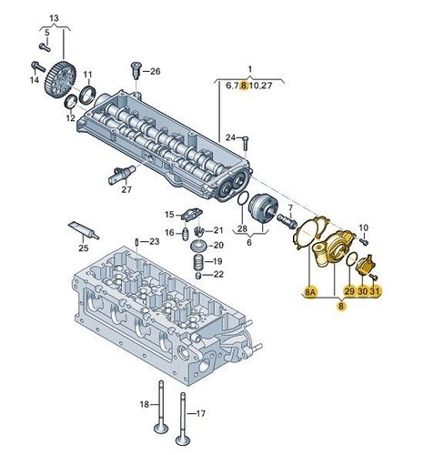 VAG original Nockenwellengehäuse 03L109096B 03L906455C for sale online ...