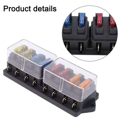 8 Gang 8 Way Fuse Box Block Holder for Car LED For 12v 24V Electrical ...