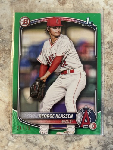 2025 Bowman 1st George Klassen Green Border / 99 Los Angeles Angels #BP ...