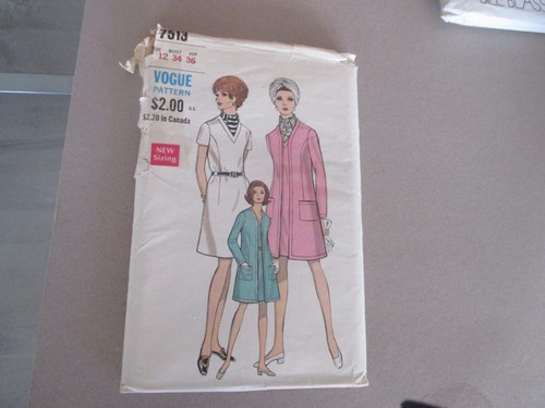 UNCUT VINTAGE VOGUE SEWING PATTERN~7513~DRESS and COAT | eBay