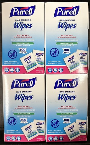 Purell Ethyl Alcohol Hand Sanitizing Individual Packet 100 Wipes/Bx Lot ...