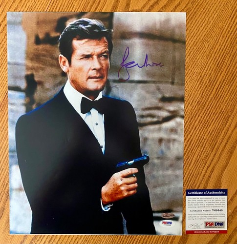 Roger Moore Signed 11x14 Photo PSA COA RARE | eBay