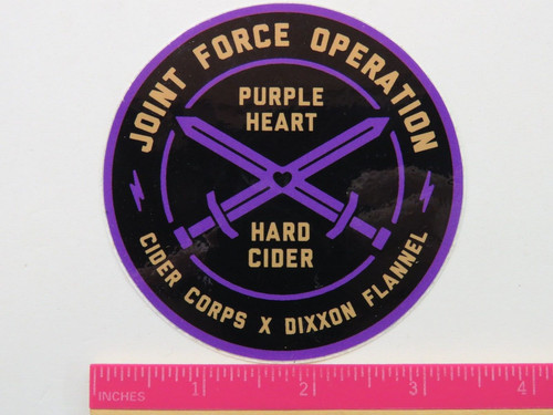 BEER Collectible STICKER ~ CIDER CORP Purple Heart Hard Cider ~ Mesa ...
