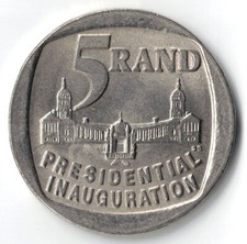 5 Rand 1994 - Presidential inauguration, Republic (1991-2000) - South ...