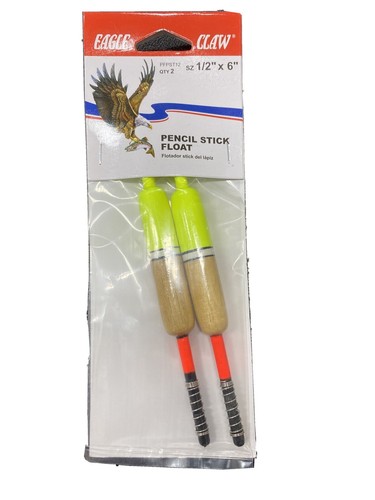 2 packs of Eagle Claw EC586W Balsa Float 1/2" Pencil Stick/Spring ...