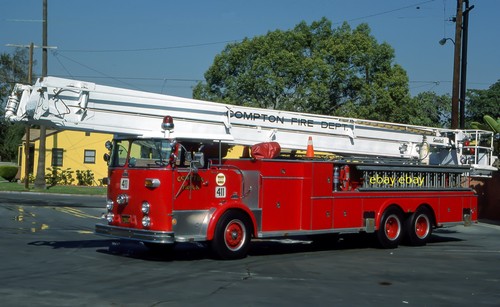 FIRE APPARATUS SLIDE COMPTON CA 1969 CROWN FIRECOACH 85 FOOT SNORKEL KODACHROME | eBay