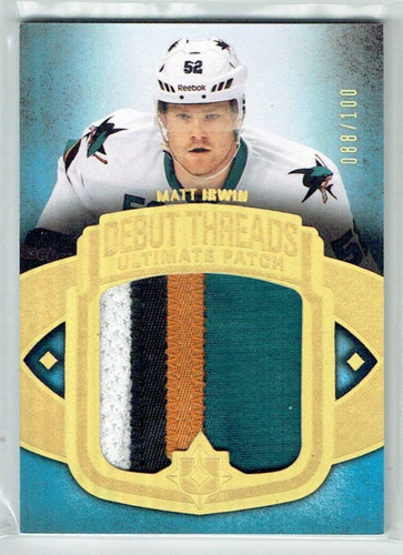 13-14 UD Upper Deck Ultimate Debut Threads Matt Irwin /100 Rookie Patch ...