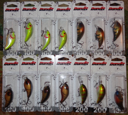 Lot of 14 New Assorted Bandit 100 & 200 Series Crankbait 2" Fishing ...