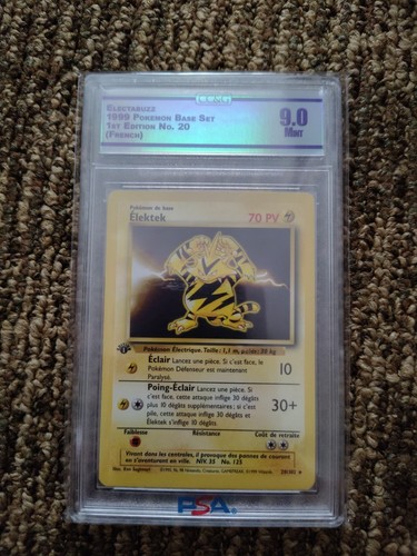 CCG 9 Mint Electabuzz 1999 Pokemon Base Set 1st Edition No. 20 (French ...