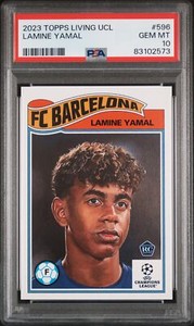 Lamine Yamal 2023 Topps Living UCL #596 Base (Print Run: 8,823) Price ...