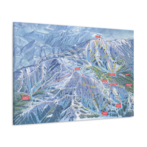 Bogus Basin ID Trail Map Canvas Poster Idaho Ski Resort 48x32 | eBay