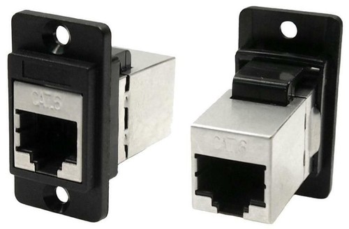 Dual Entrada Rj45 Cat6 Protegido Conector A Fino Pasamuros Plástico ...