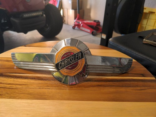 Chrysler Hood Nose Emblem Badge Vintage Enamel 1950 | eBay