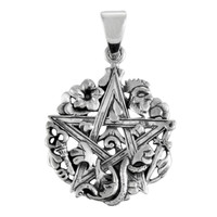 Sterling Silver Pentacle Caduceus Ankh Pendant Wizardry Symbol Wicca ...