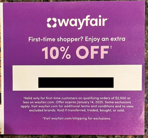 10% Off WAYFAIR Purchase Coupon First Order (exp. 1/14/25) | eBay