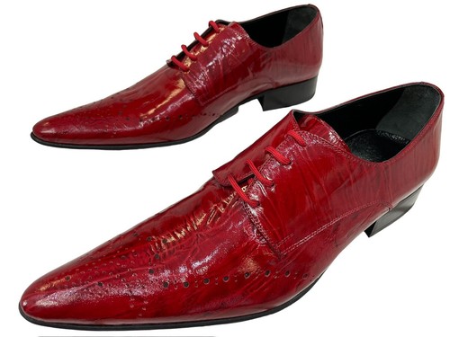 Chelsy Designer Cuir Chaussures à Lacets Rouge Fête Mocassins Fait à la ...