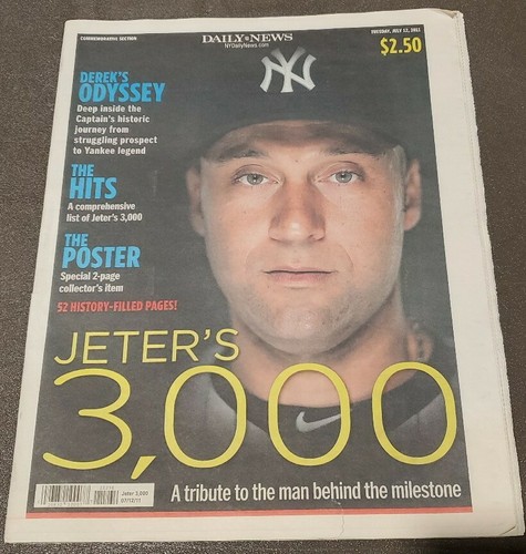 Daily News Tribute Issue Derek Jeter 3000 Hits July 12, 2011 Yankees Legend | eBay