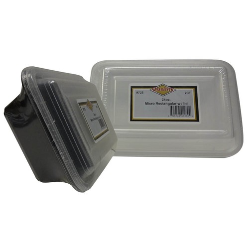 CONVENIENCE PACKS 725 Black/White 24 oz. Rectangular Plastic ...
