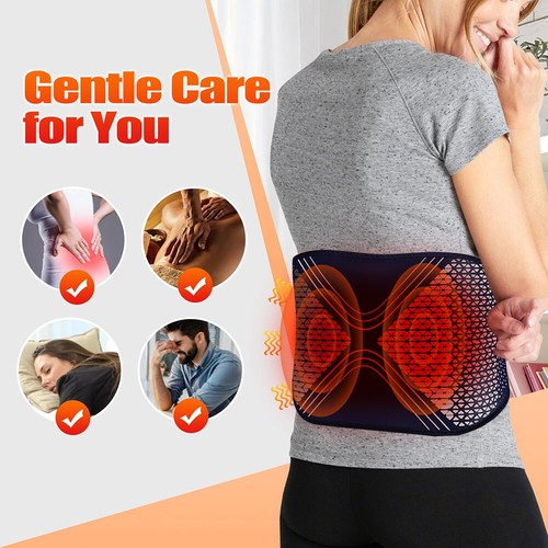 Cordless Heated Back Brace Lower Back Pain Relief Heating Lumbar ...
