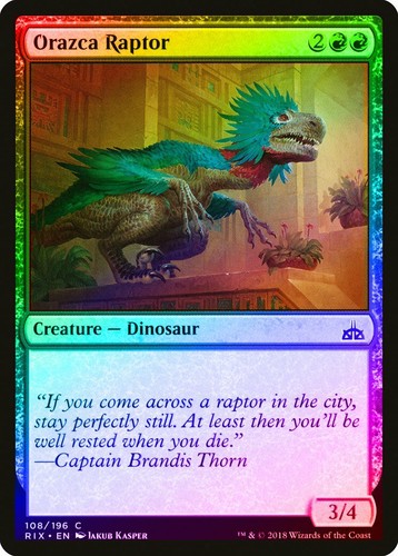 Orazca Raptor FOIL Rivals of Ixalan NM Red Common MAGIC MTG CARD ...
