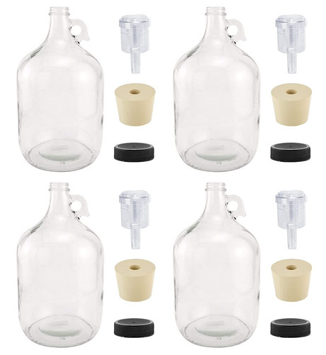 1 Gallon Glass Fermenting Jug with Handle, 6.5 Rubber Stop | eBay