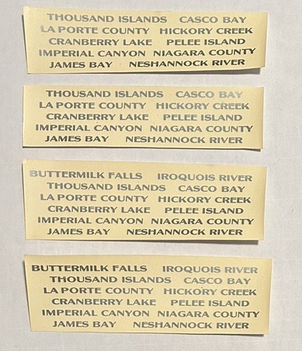 UNBRANDED (CHAMP) O DECAL-NEW YORK CENTRAL/NYC PASSENGER CAR NAMES ...