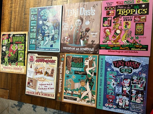 Lot of 7 Past Tiki Oasis Program Schedules Includes 1st Arizona Tiki ...