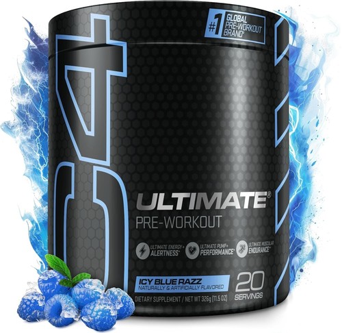 Cellucor C4 Ultimate - Pre Workout Powder - 20 Servings - Icy Blue Razz ...