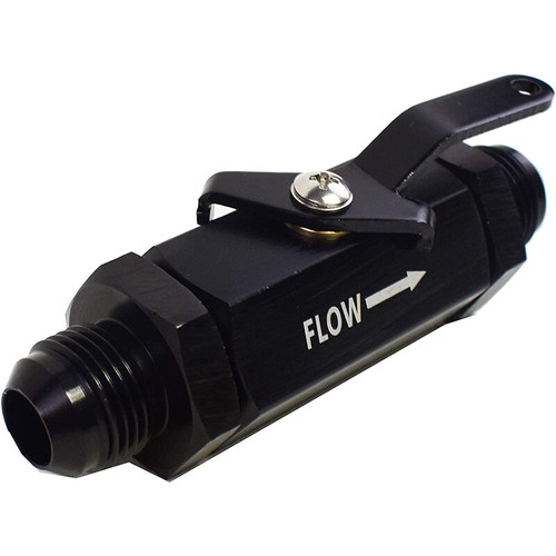 AN10 10AN Male Aluminum Inline Fuel Shut Off Valve w/ Cable Lever Black ...