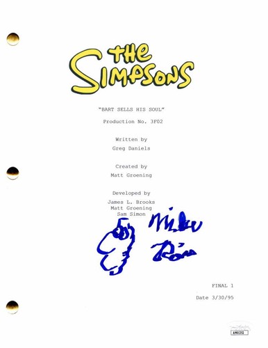 Mike Reiss Signed Autograph Simpsons Full Episode Script w/ Homer ...