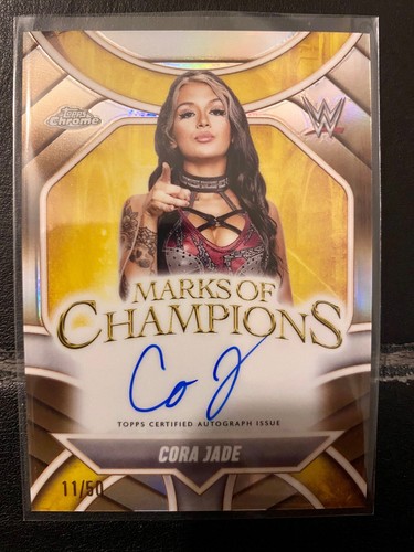 2025 Topps Chrome WWE CORA JADE Marks of Champions Auto Gold Refractor ...