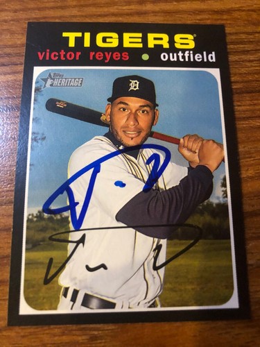 2022 Topps Heritage Detroit Tigers Victor Reyes Autographed Baseball ...