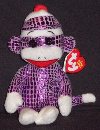 TY PURPLE SPARKLE SOCK MONKEY BEANIE BABY - MINT with MINT TAGS | eBay
