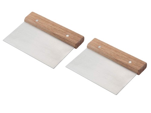 Winware by Winco - Set of 2 Stainless Steel Dough Scraper with Wood ...