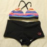 Op Swim Suit Tankini Set Kids Girls Swimwear Medium 7-8 Black Palm Tree ...