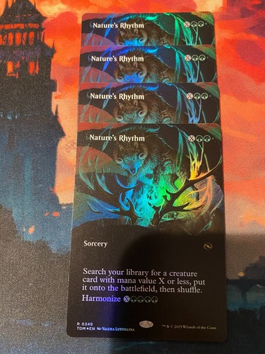 MTG Tarkir Dragonstorm Natures Rhythm Borderless Foil x 4 | eBay