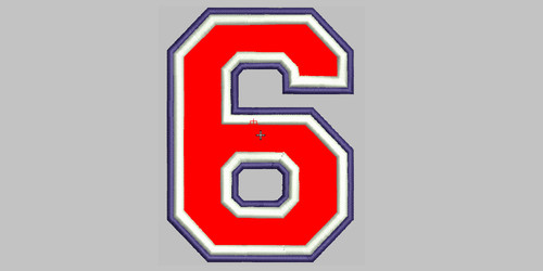 Number Embroidery Iron On Patch Badge, 3 X 4 two frames, number 6 | eBay