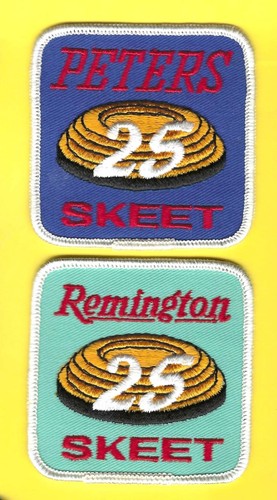 Lot of 2 Remington/Peters Skeet 25 Straight Shooting patches | eBay