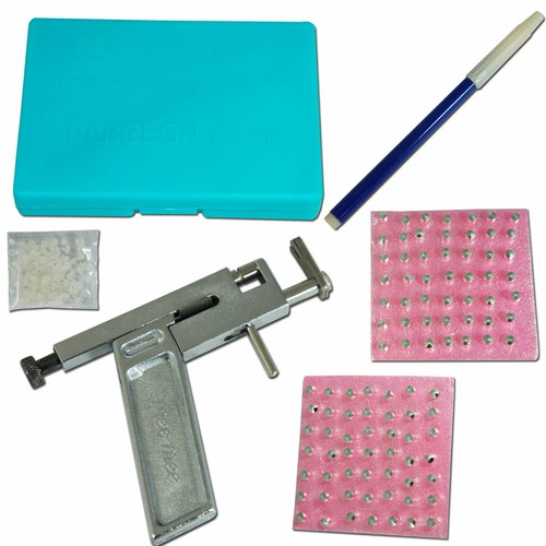 Professional Ear Nose Navel Body PIERCING GUN Tool Kit set jewelry 98 ...