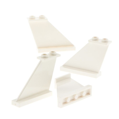 4x Lego Tail Fin 4x1x3 Cream White Tailplane Aircraft 60129 7899 60014 ...