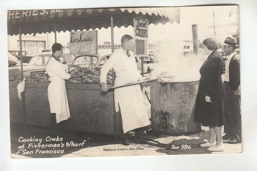 Zan Real Photo Postcard Cooking Crabs at Fisherman's Wharf San ...