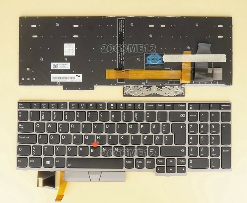 New for Lenovo Thinkpad L580 L590 T590 keyboard Backlit Danish Tastatur ...