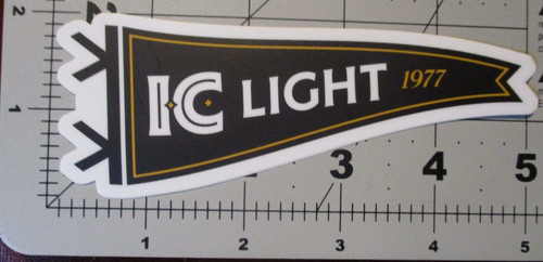 IRON CITY Pittsburgh Brewing IC light pennant STICKER decal craft beer ...