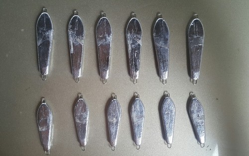 12 Casting/Jigging Lead Slab Spoons Unpainted 6 1 Oz and 6 3/4 Oz | eBay