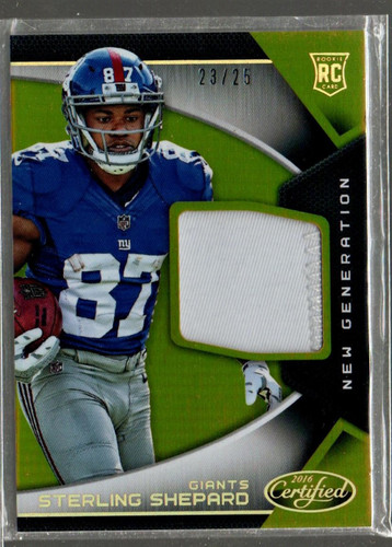 2016 Certified New Generation Jersey Mirror Gold #11 Sterling Shepard ...
