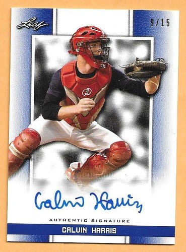 CALVIN HARRIS AUTO #9/15 2019 LEAF PERFECT GAME BLUE AUTOGRAPH CHICAGO ...