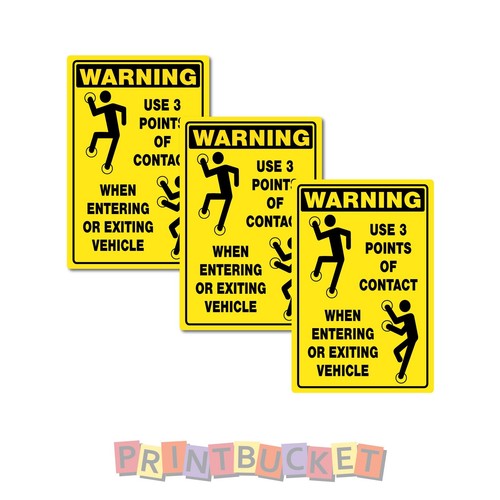 Warning Use 3 Points of Contact sticker 100mm 3 Pk water/fade proof ...