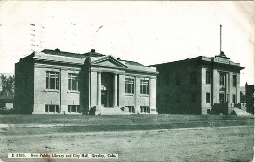 Vintage Postcard New Public Library and City Hall Greeley COLORADO 1910 ...